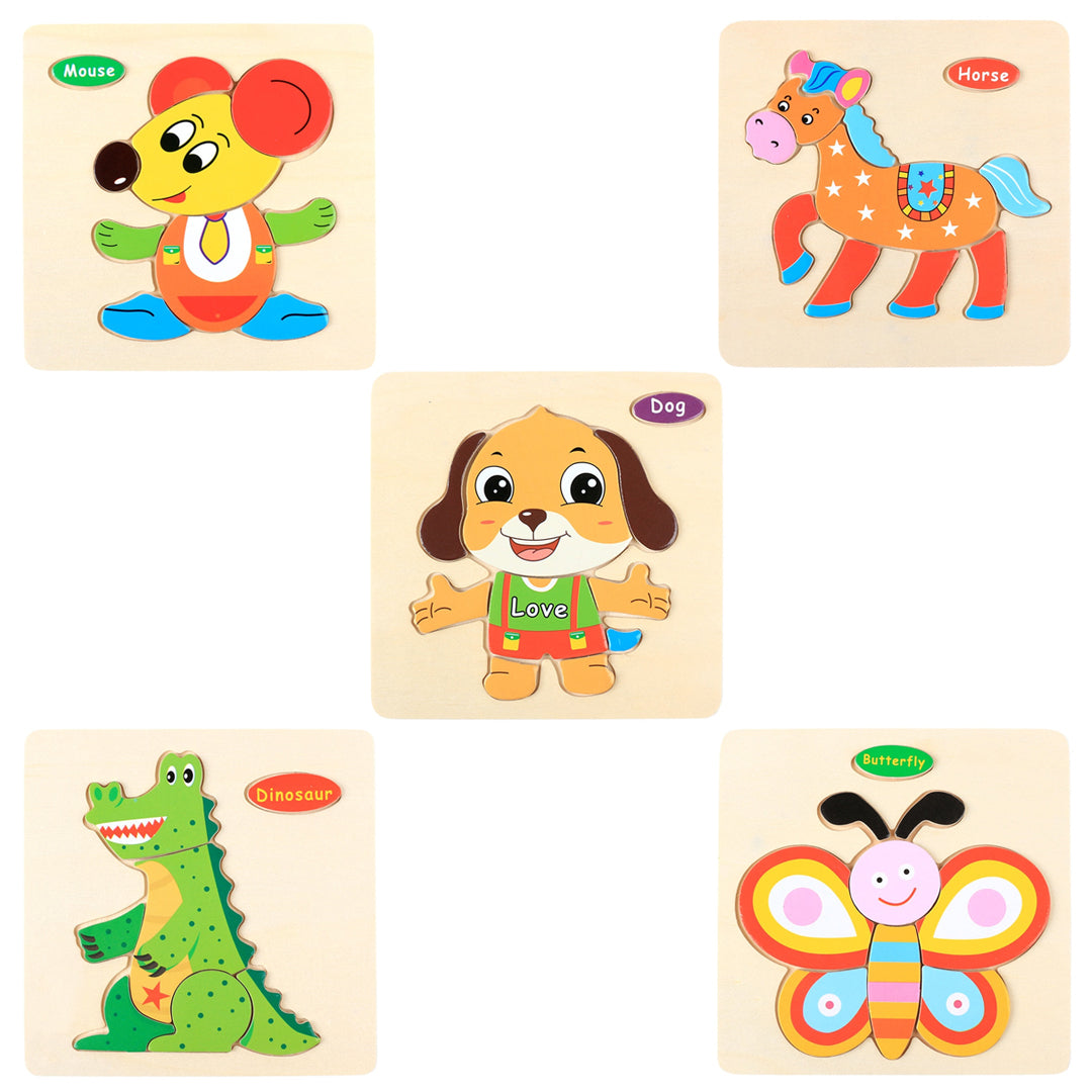 Montessori Wooden Cartoon Puzzles Set#2 – OTTEBERRY'S
