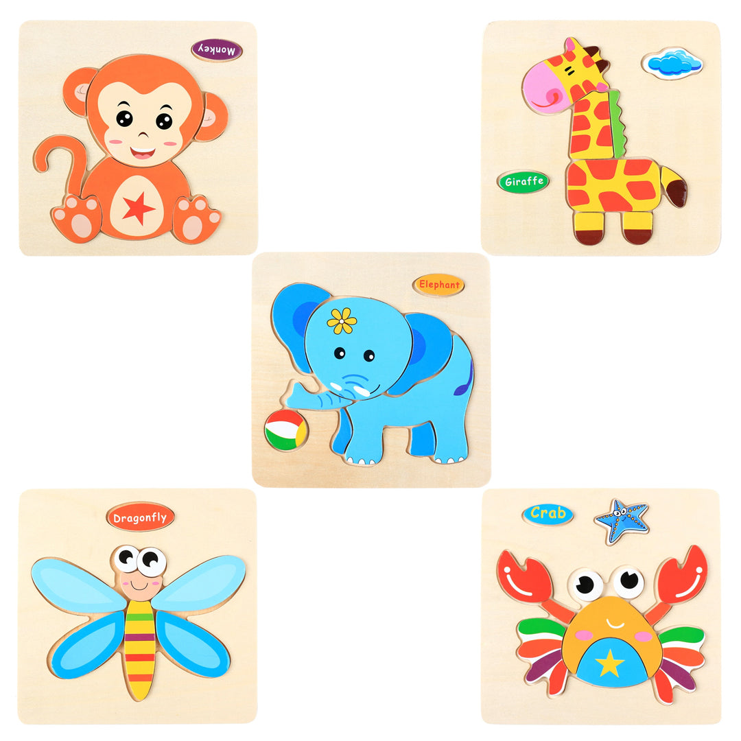 Montessori Wooden Cartoon Puzzles Set#4 – OTTEBERRY'S